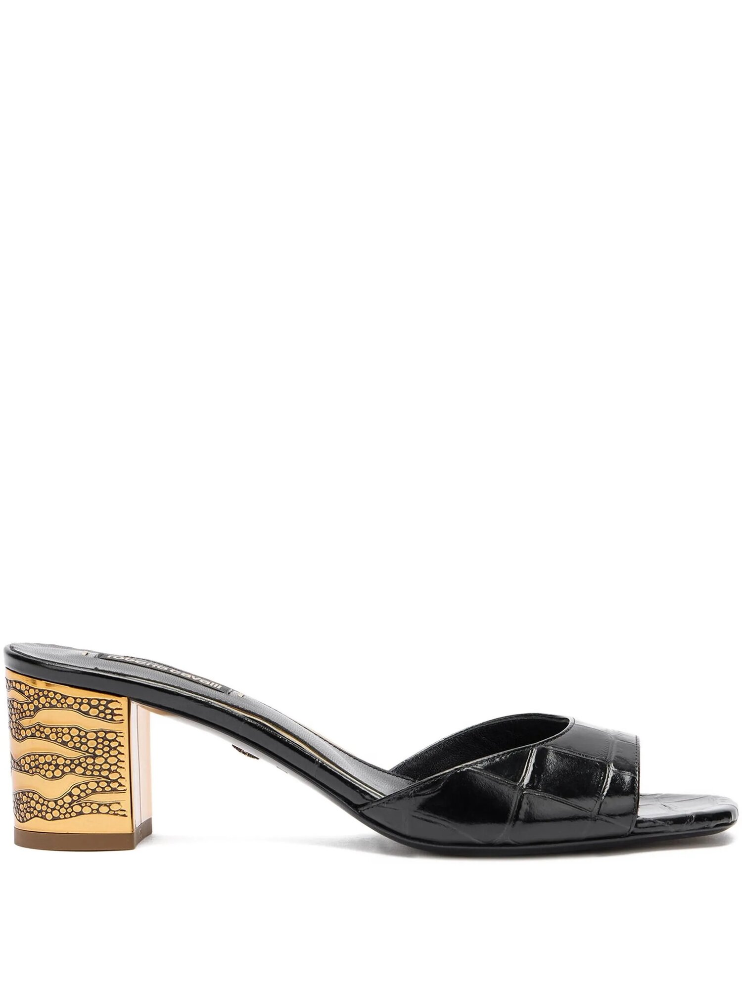 Мюли Мюли с тиснением под кожу крокодила