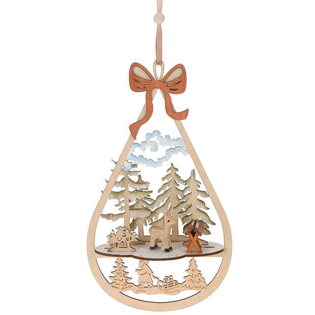 Деревянное новогоднее украшение Новогодняя История - Лесной олень 27 см, Koopman, DH8002740-1