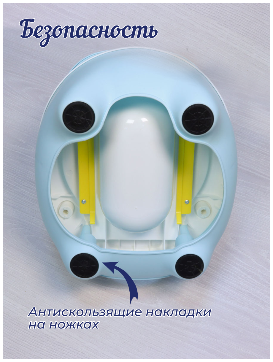 Горшок детский со спинкой и ручками 'Бегемотик' ST SM-CP005/BL (голубой)