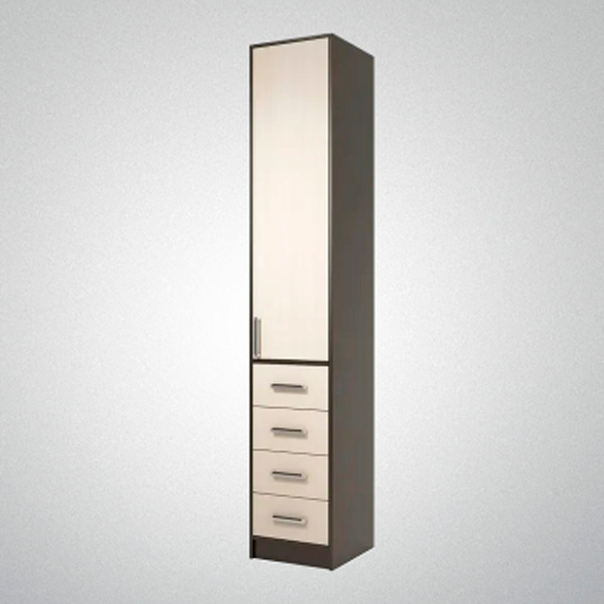 Прихожая ДИАНА-4, шкаф- пенал, сек №29 Венге / Дуб молочный, ширина 40 см, высокий с выдвижными ящиками и полками