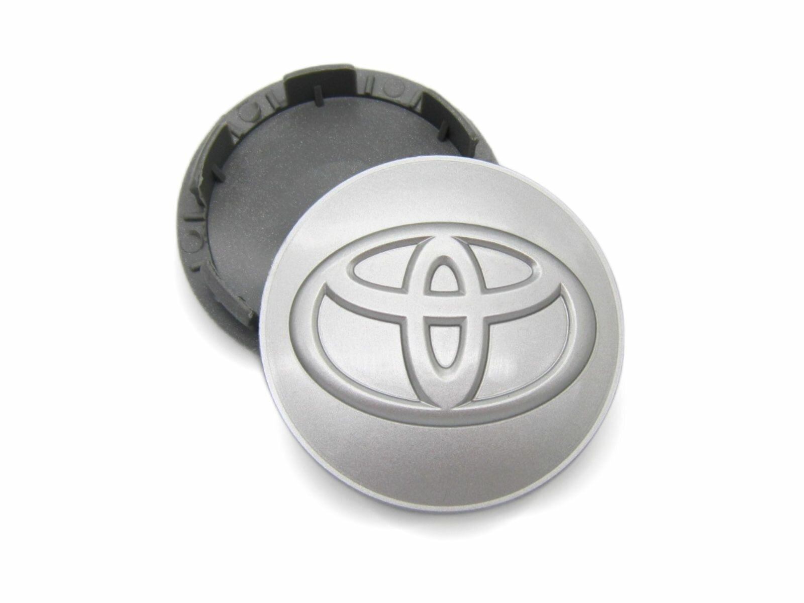 Колпачок заглушка на литой диск КиК Тойота серебристый 62/55/10, 1 шт.