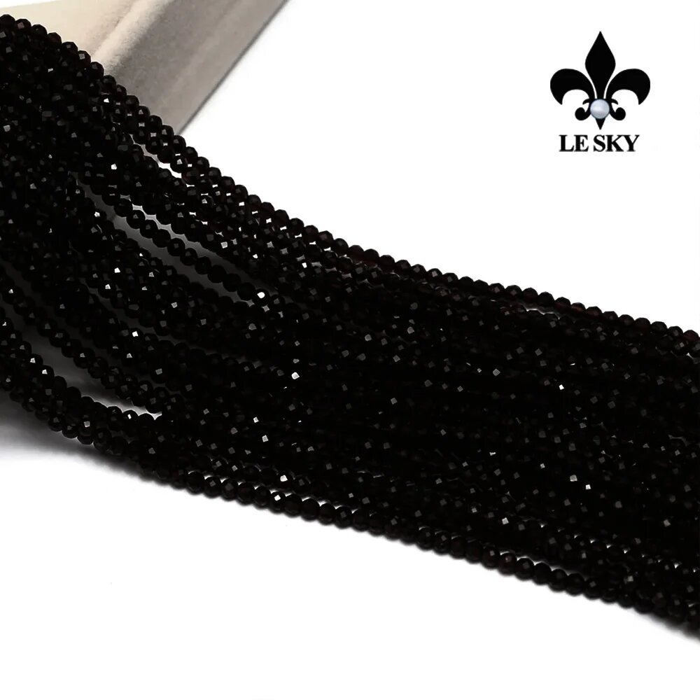 Натуральные шпинели, бусины 3 мм, 10 нитей Черный, Color2