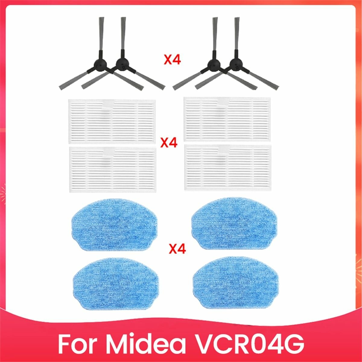 12 шт. для сменных аксессуаров для робота-пылесоса Midea VCR04G