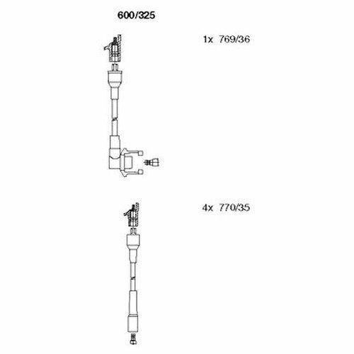 Комплект проводов зажигания Bremi 600325 для Renault Twingo I