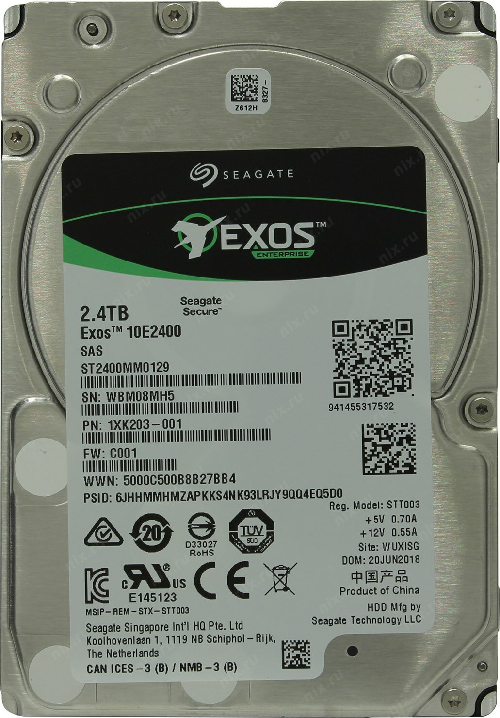 Жесткий диск Seagate Exos ST2400MM0129 2.4TB SAS HDD PN: 1XK203-003