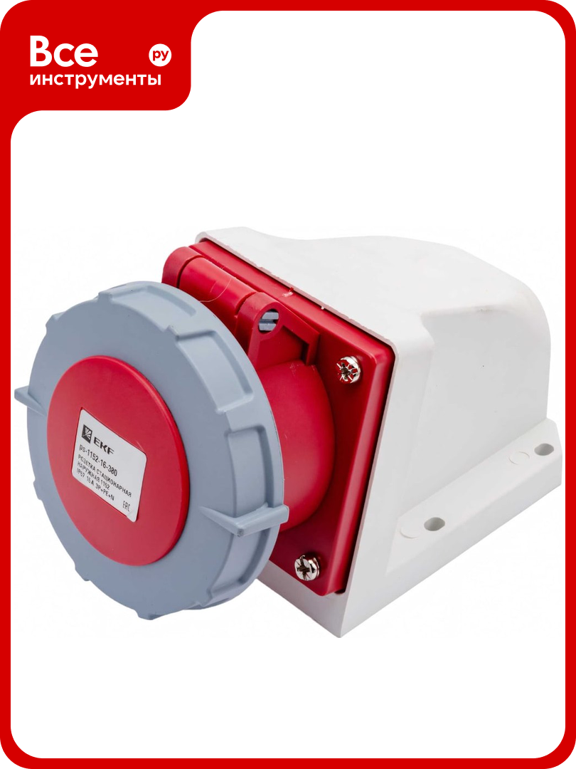Стационарная наружная розетка EKF 1152 3Р+РЕ+N 16А 380В IP67 PROxima ps-1152-16-380, 16 А