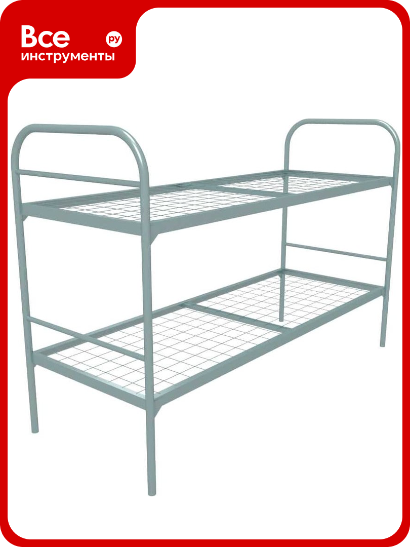 Кровать металлическая двухъярусная SAMGRUPP "эконом", сетка, 1 усиление, 1 перемычка КД-Э1-УС1 800x1900