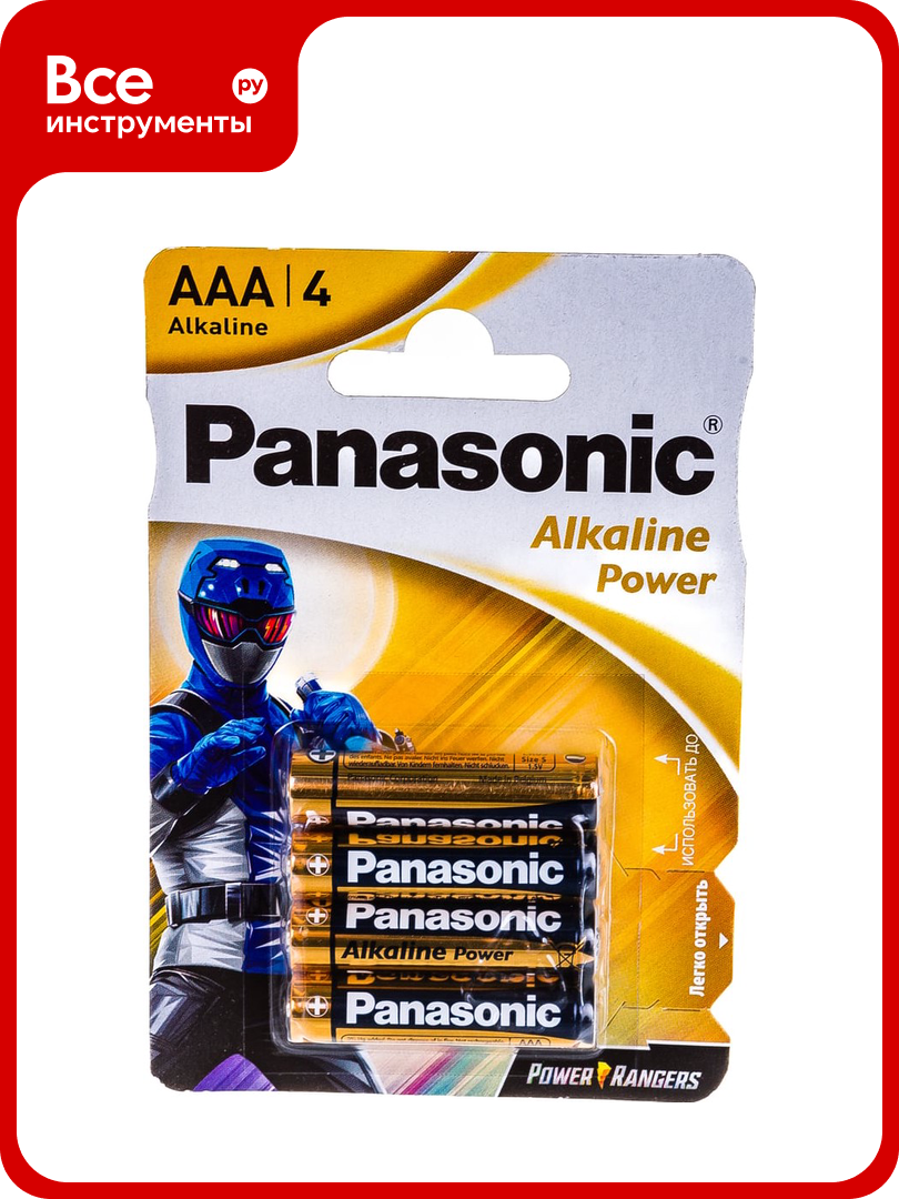 Щелочная батарейка Panasonic LR03 мизинчиковый тип AAA, алкалиновый элемент для длительной работы в портативных приборах