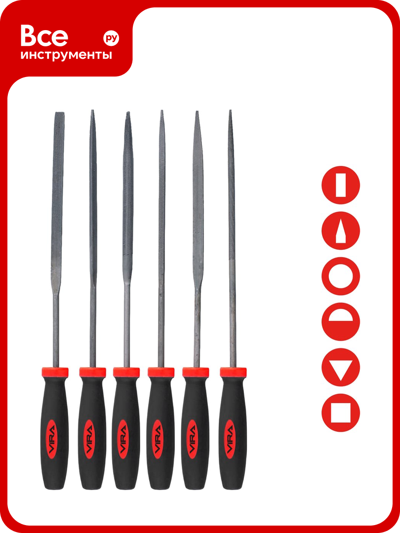 Набор, Vira, надфилей 6шт Vira 822011, 6 шт, дерева