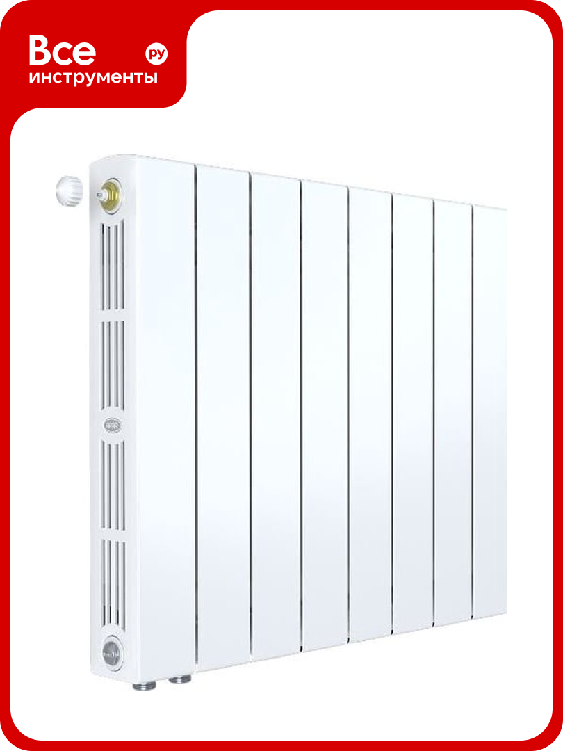 Радиатор биметаллический RIFAR SUPReMO 500x8 секций, нижнее подключение левое R-SU-500-08-VL, из специальной