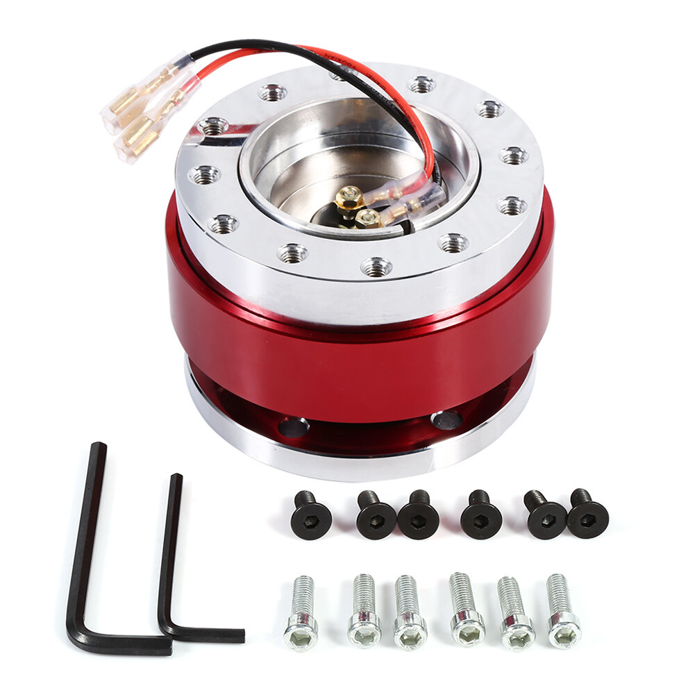 Универсальный 6 -отверстие для шарикового рулевого рулевого рулевого колеса быстрое выпуск адаптер адаптер Snap Off Boss Kit Red