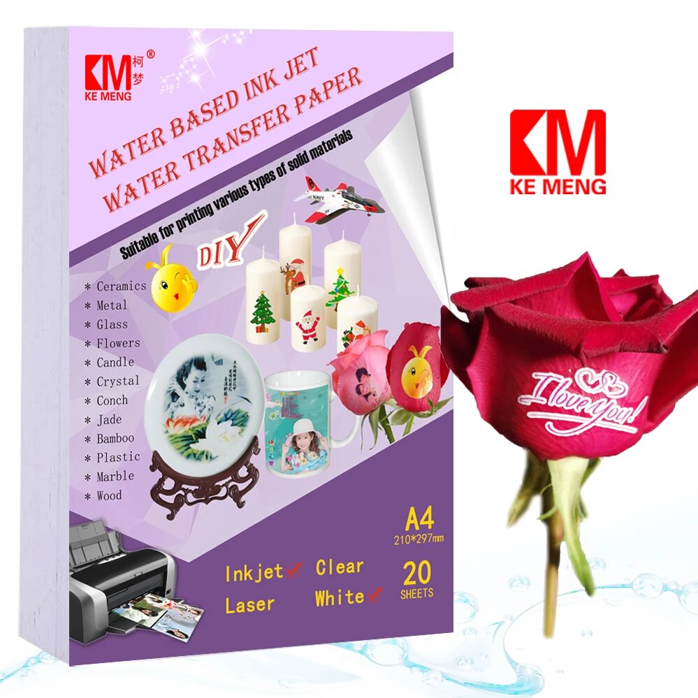 Переводная бумага для керамики KE MENG KMPMT A4 Inkjet clear 10