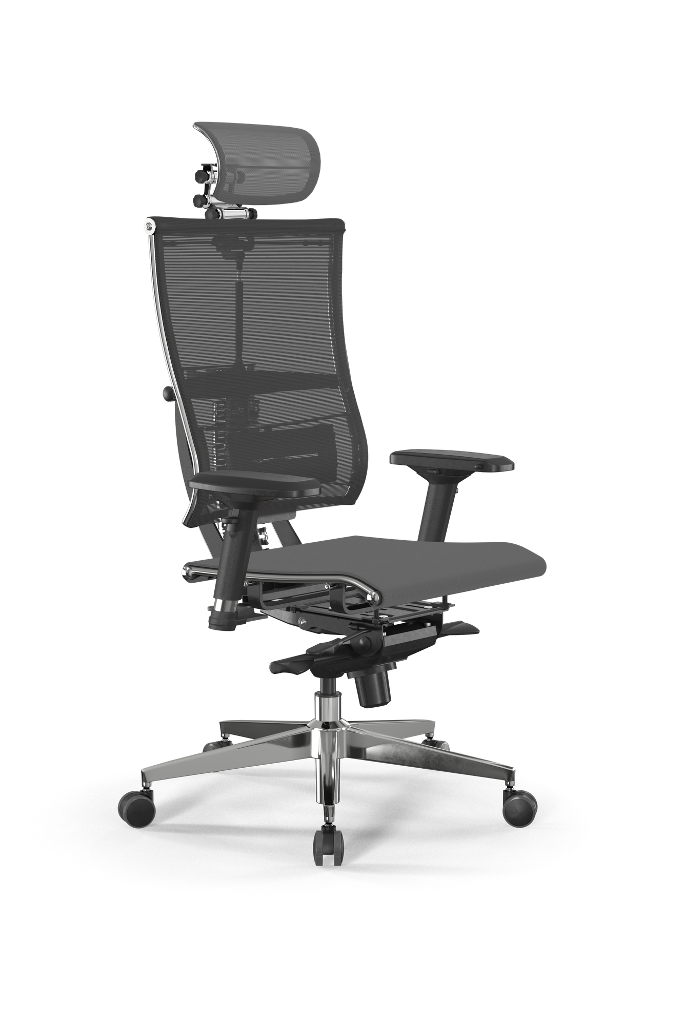 Компьютерное офисное кресло METTA Y 4D Free Basic CROWN \Gray NET\алюминиевое пятилучие