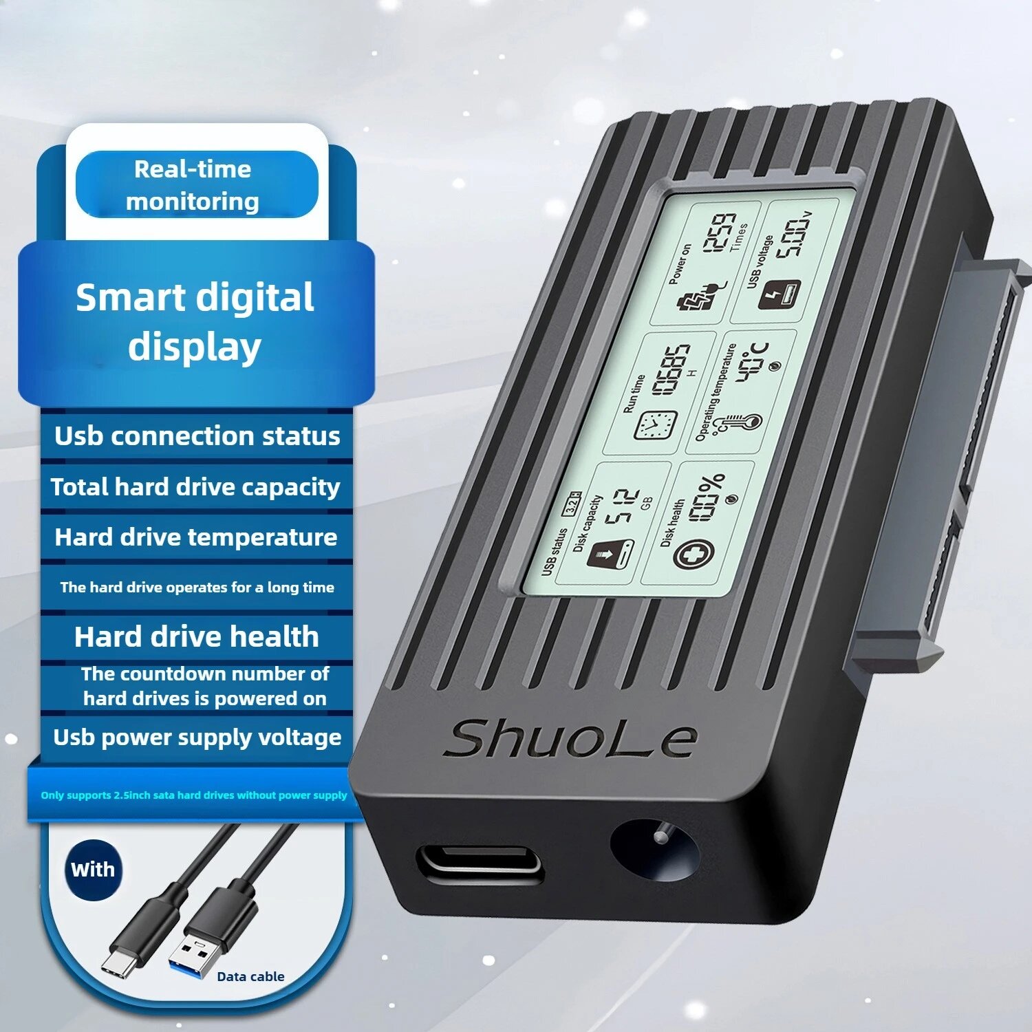 Внешний конвертер USB3.2 для 2,5-дюймового HDD/SSD Dawndesslo