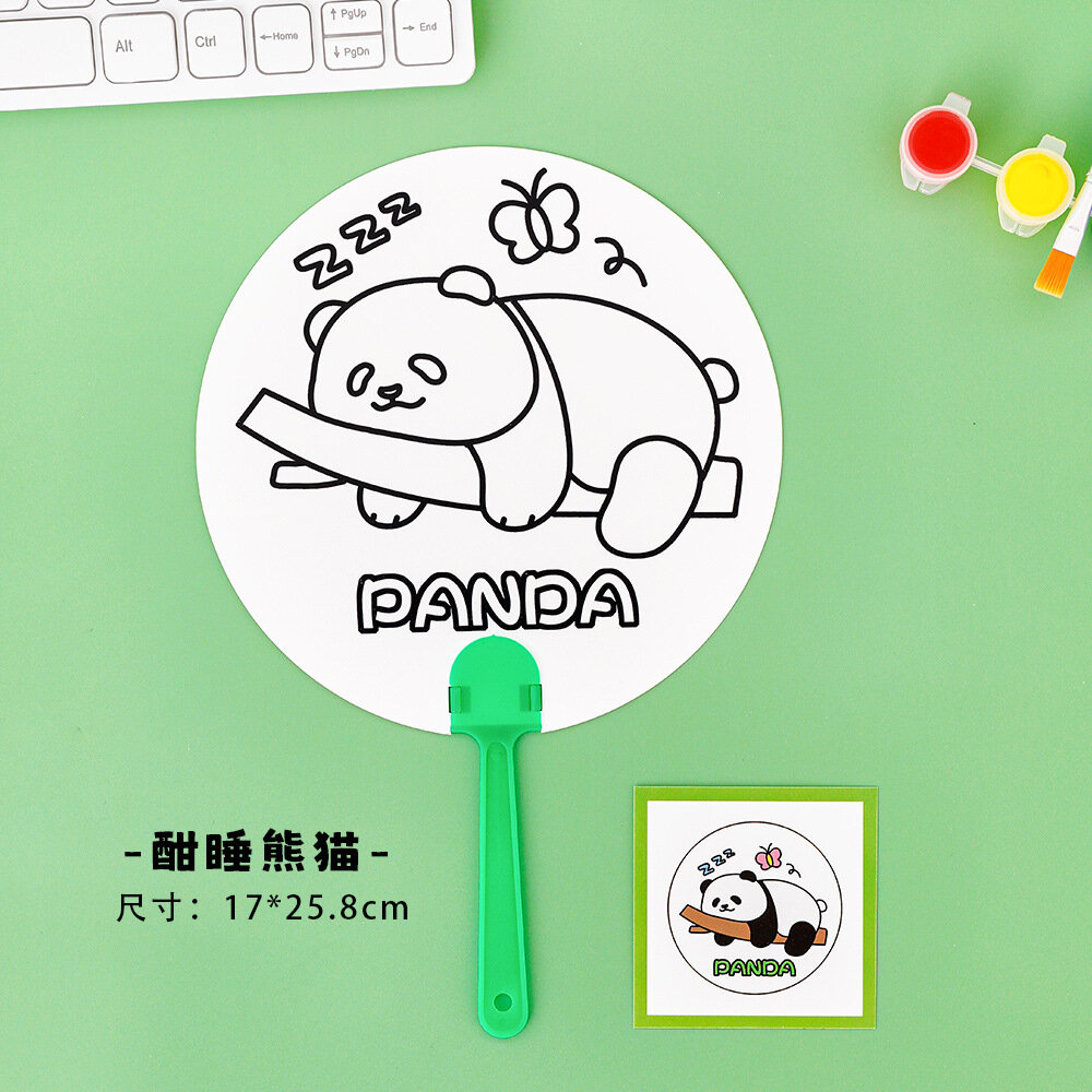 Раскраска "Панда", ручная роспись, спящая панда