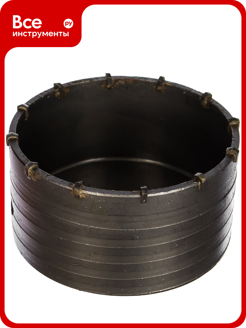 Коронка Вихрь 73/10/9/2 по бетону, сухой рез для перфоратора, твердосплавные напайки, подходит к М22 подрозетникам