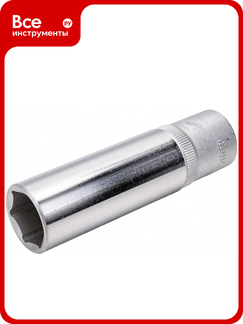 Головка длинная 6‑гранная FORCE 5457716, торцевая с квадратным креплением и подпружиненным шариком, материал