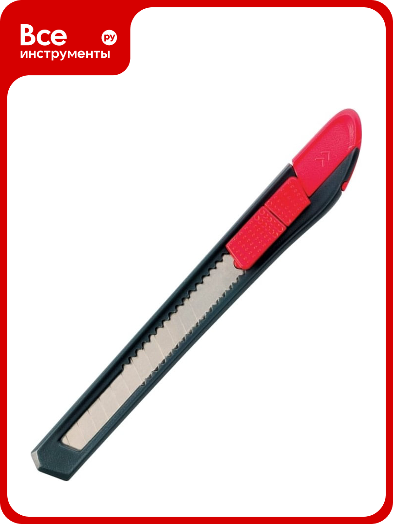 Канцелярский нож MAPED 9 мм Франция Start, фиксатор, корпус черно-красный, европодвес, 235474