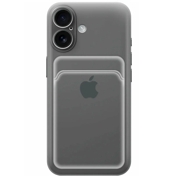 Накладка силикон для iPhone 17 c отделом для хранения карт Прозрачный