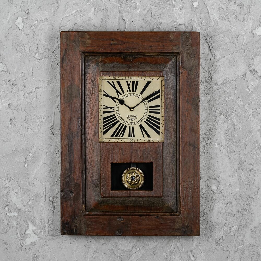 Часы настенные деревянные интерьерные Decor of today 40х56х8, коричневый