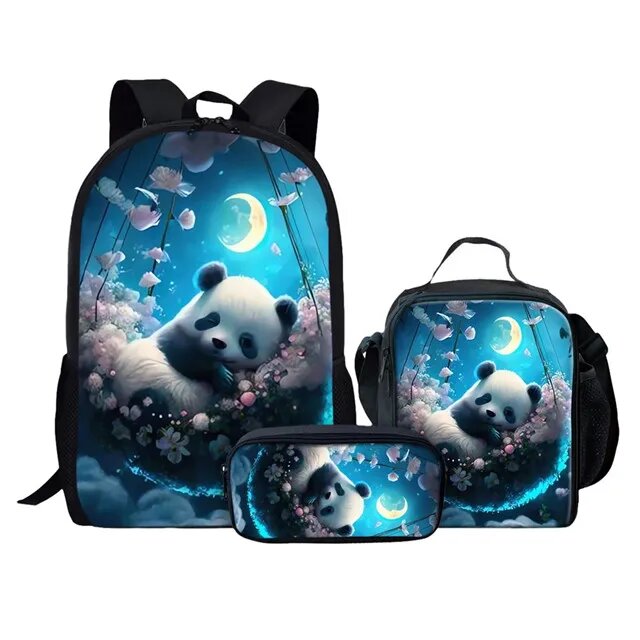 Рюкзак Kawaii с пандой для подростков, детские школьные ранцы с лошадью, милый рюкзак для мальчиков и девочек, школьные рюкзаки для детей, подарок fxbb-73