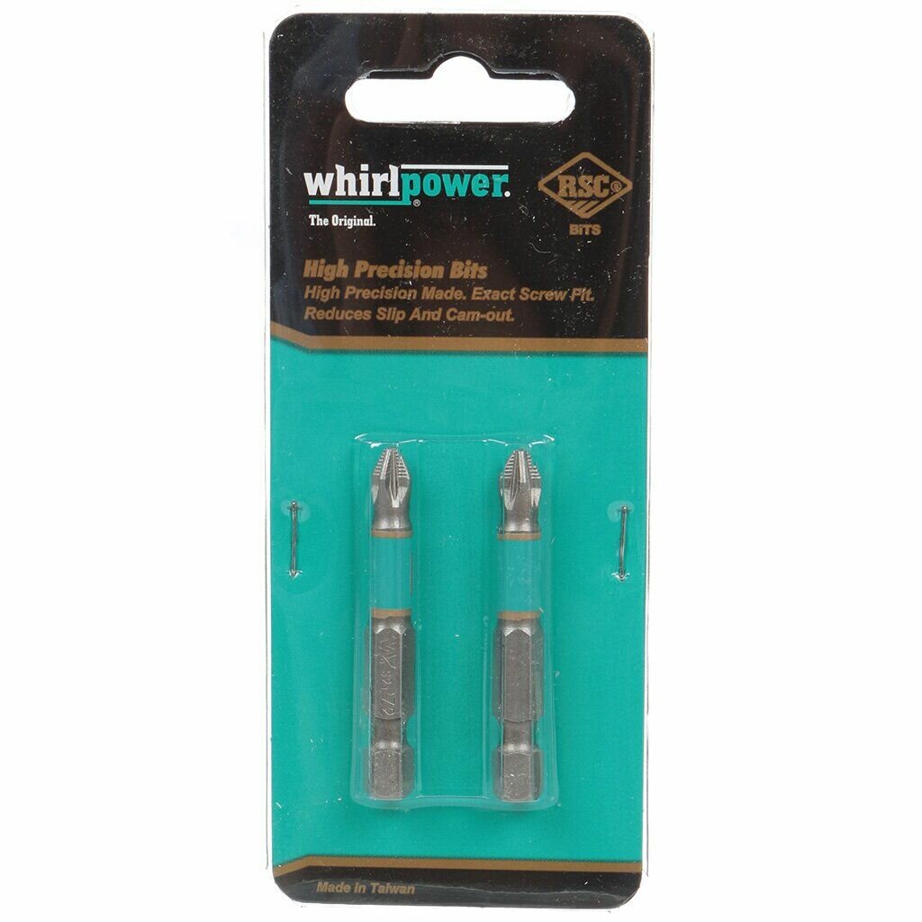 Биты Whirlpower для больших нагрузок, Pz2, 50 мм, блистер, 2 шт