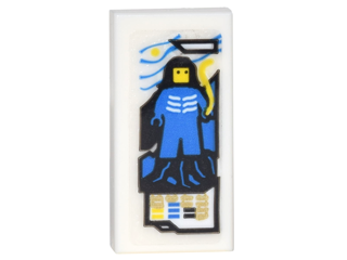 Tile 1 x 2 with Ninjago Trading Card Game Lloyd Pattern (Sticker) - Set 70620, 3069pb0612 White U
