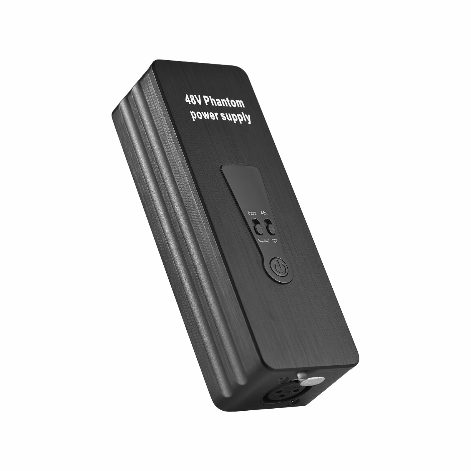 Блок питания фантомного 48V/12V для конденсаторных микрофонов с микрофонным преамплификатором, Plug and Play, портативный, заряжаемый, низкий шум, без помех, время работы до 18 ч, для интервью и записи, цвет черный, материал алюминиевый сплав, размер