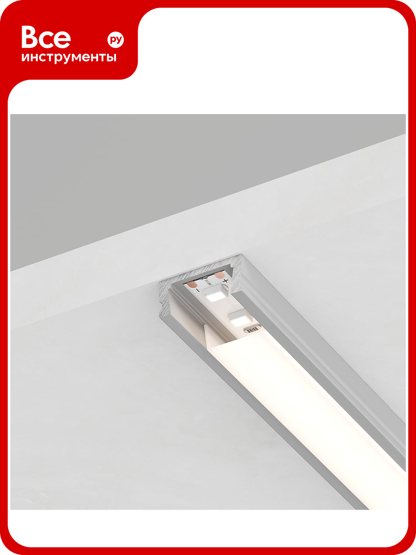 Алюминиевый накладной профиль, серебро Feron CAB262 10267, для использования в различных