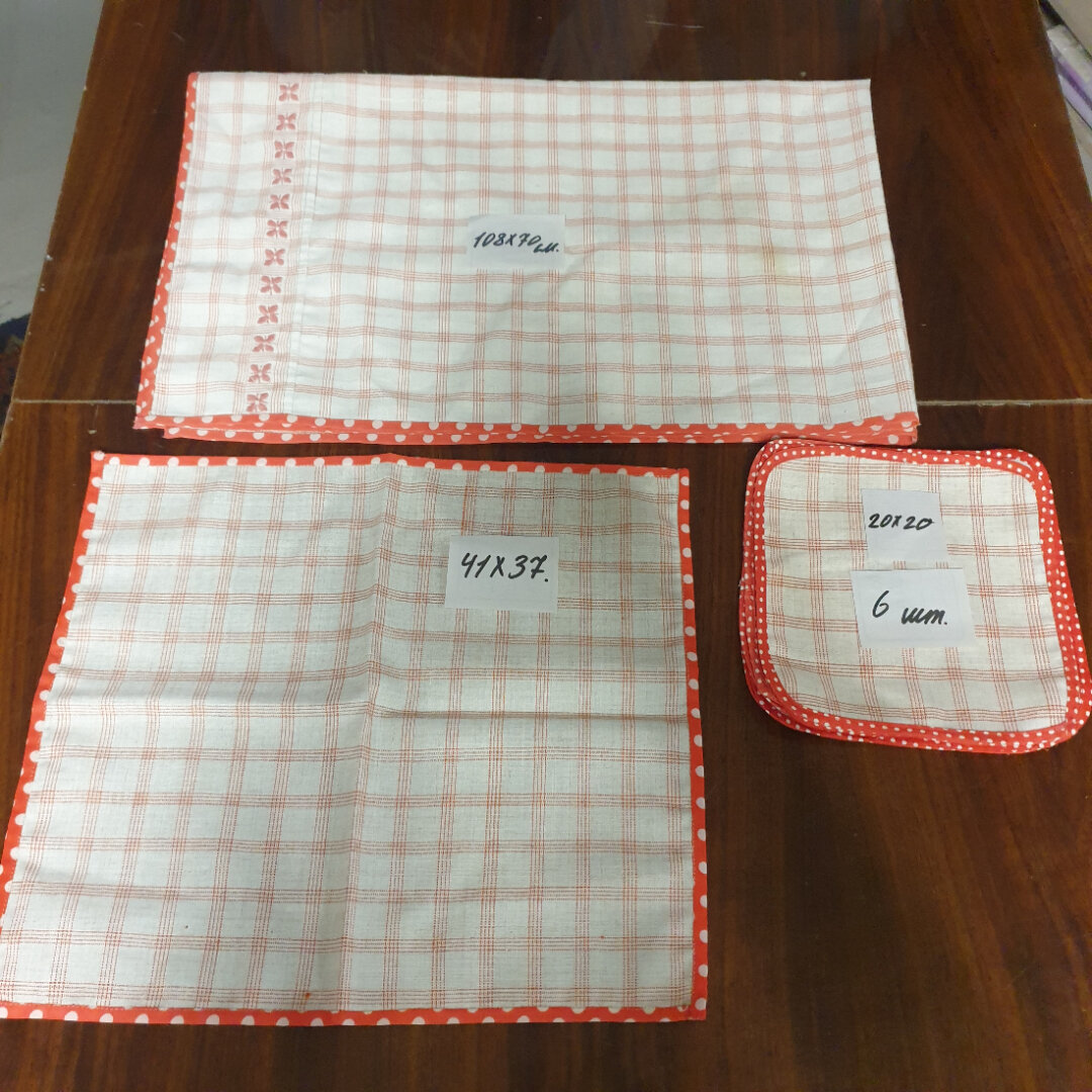 Набор кухонного текстиля из 8 предметов см. фото, х/б. Винтаж, СССР.