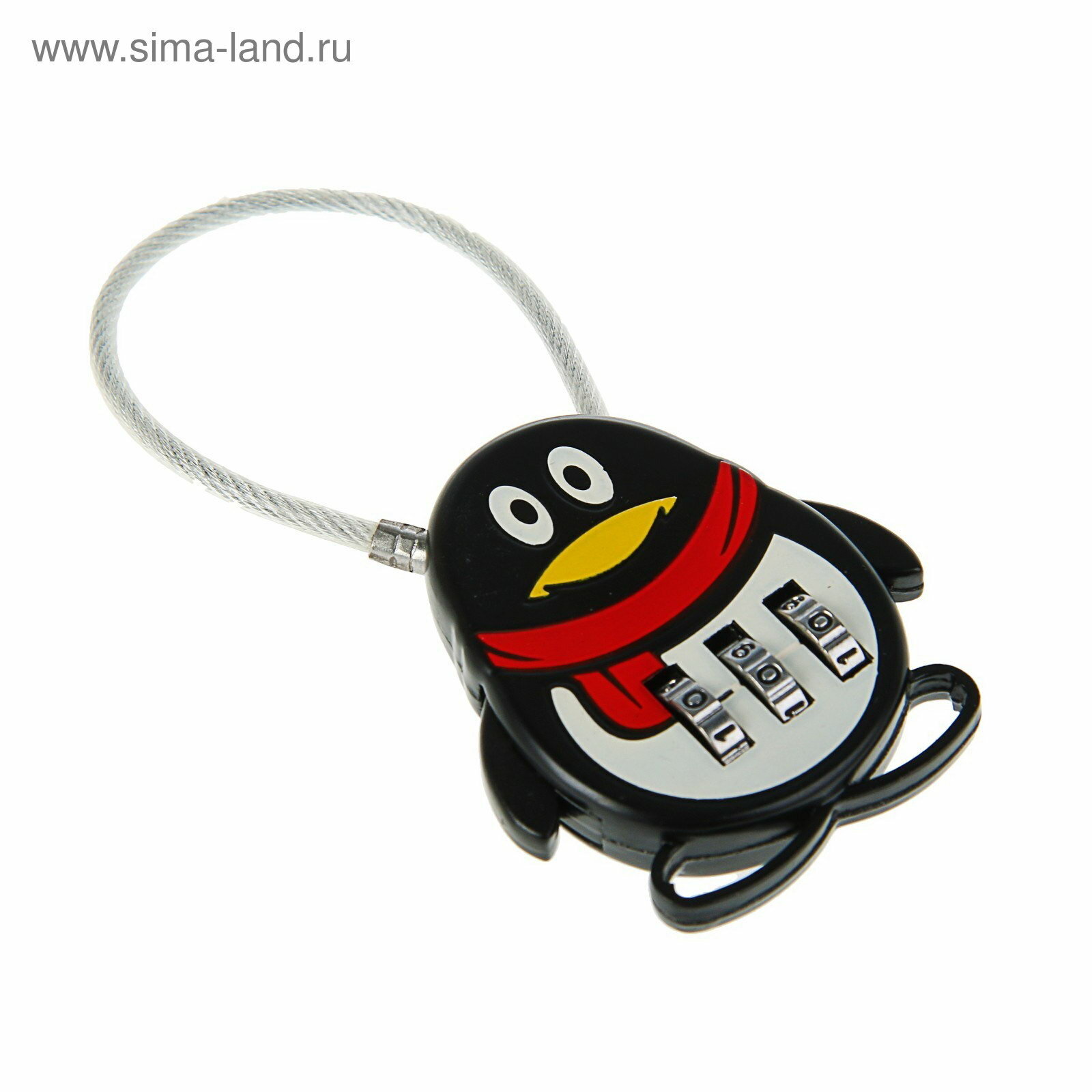 Замок навесной кодовый, "Пингвин", черный, тип механизма замка: кодовый