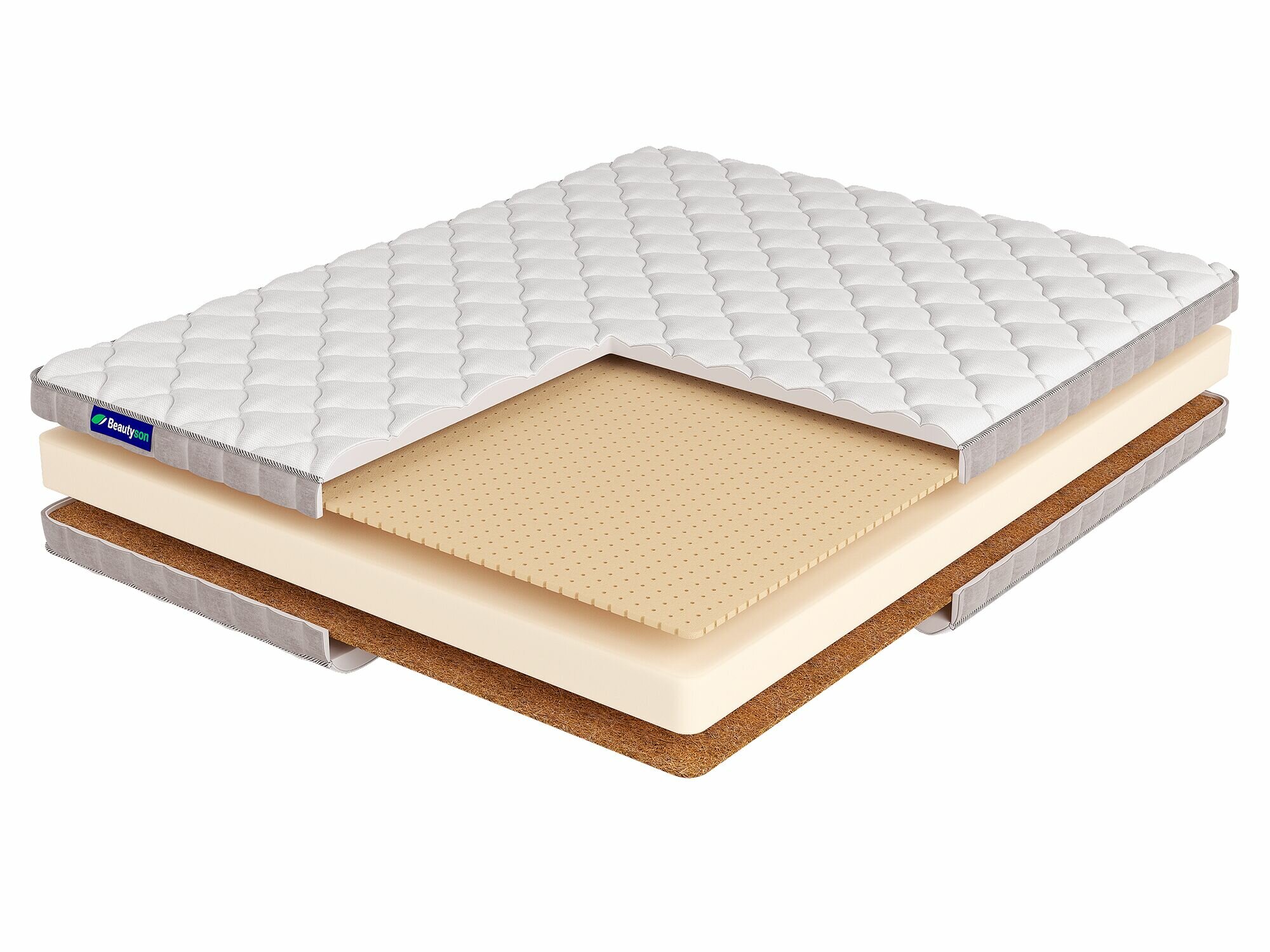 Матрас Beautyson Roll Foam 10 Balance Lux 160х200 высота 12 см анатомический средней жесткости мягкий кокосовый