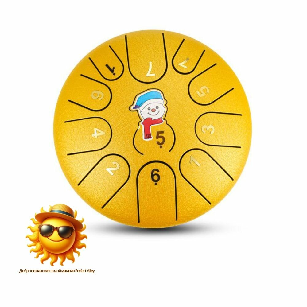 Бубен, 6-дюймовый 11-тональный эфирный барабан, снеговик в подарок на Рождество