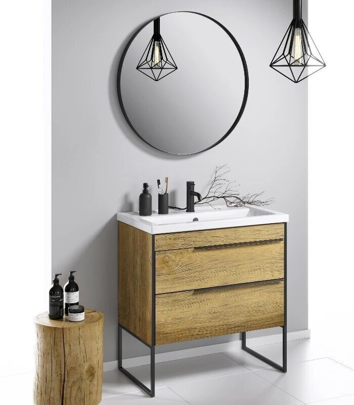 Напольная тумба под умывальник 80 см AQWELLA Fargo FRG0108DB+FRGN440