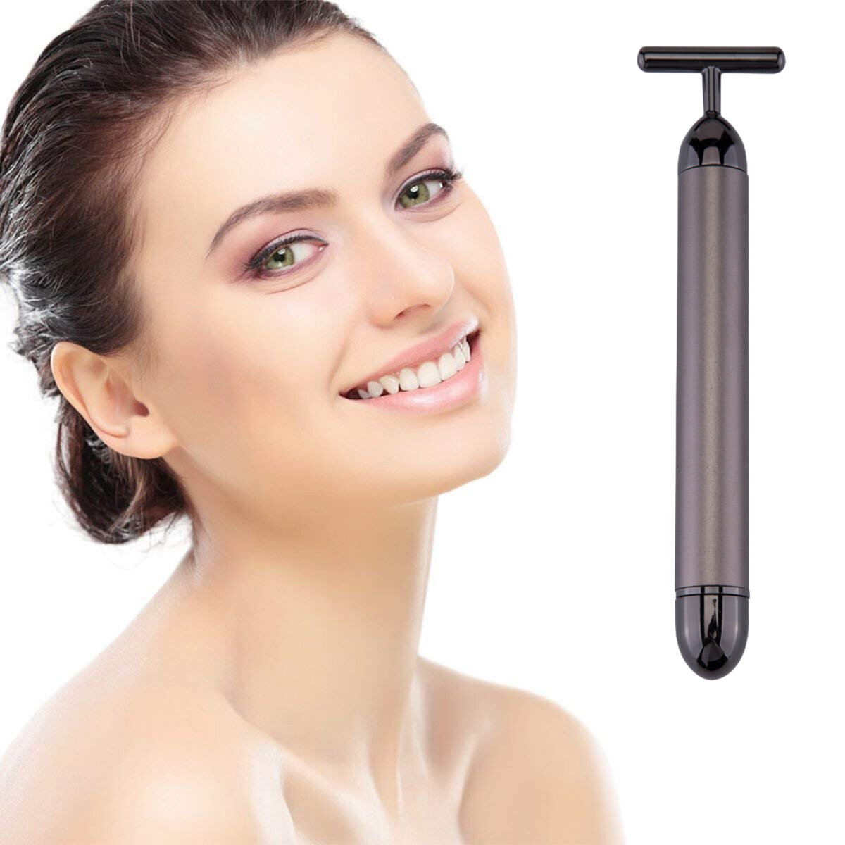 Электрический массажер для лица Beauty Bar 24k Rose Golden, Т-образный массажер для лица, инструменты для лица, рук, глаз, носа, головы