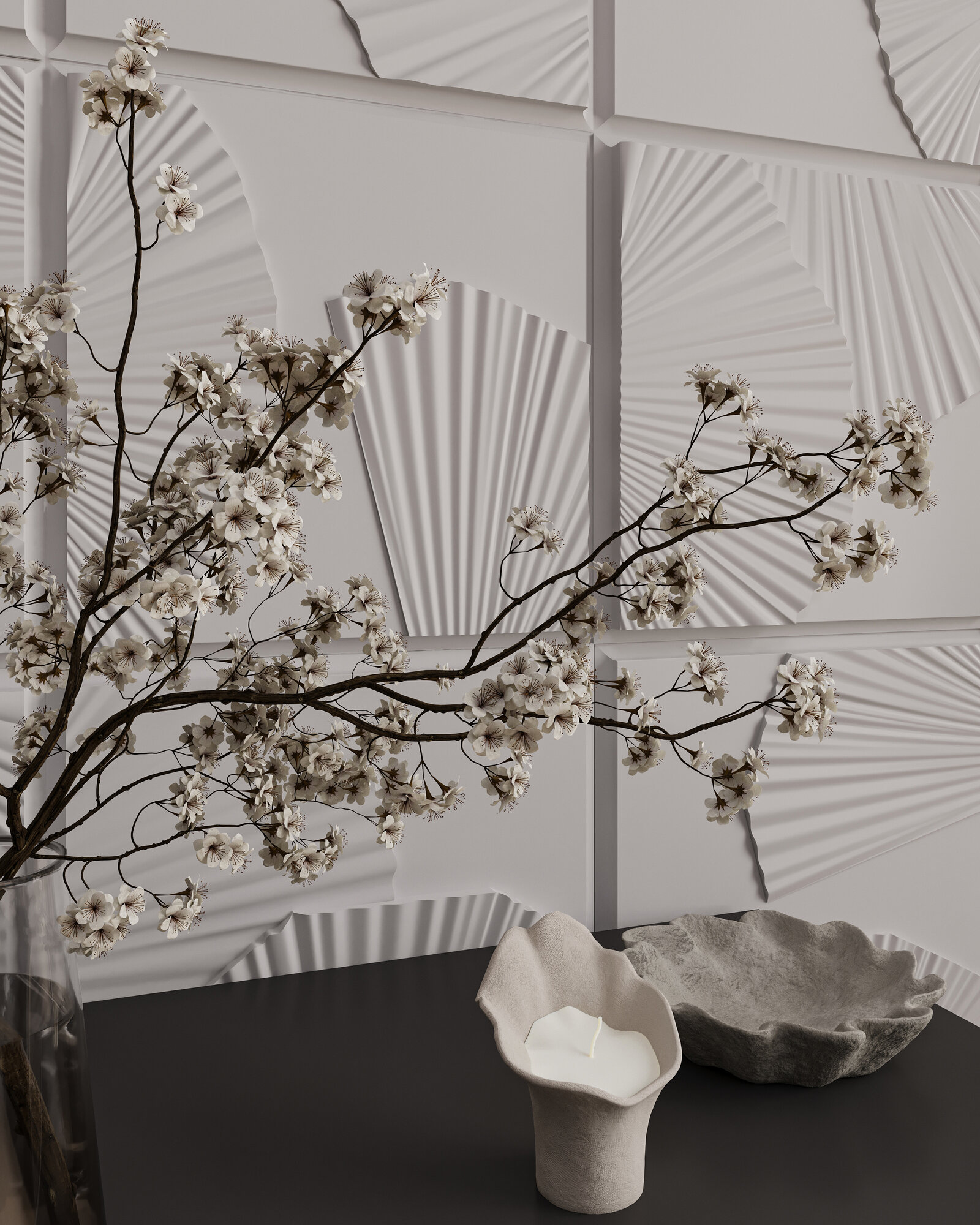 Стеновые панели, гипсовые панели готовы под покраску, размеры 420мм_420мм , в упаковке 2 штук панелей .