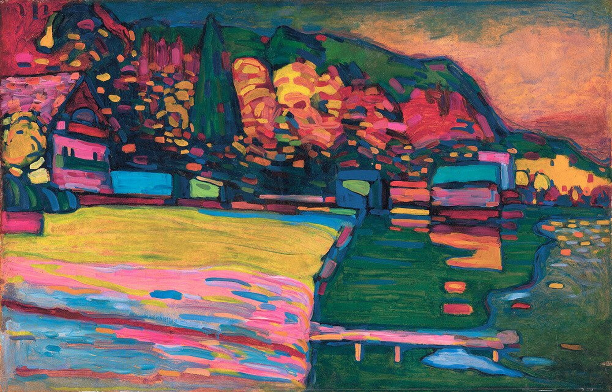 Плакат, постер Кандинский: Осень до абстракции на бумаге, размер 21х30см