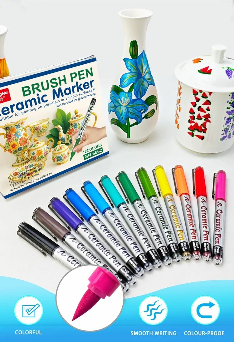 Керамические маркеры для рисования 12 цветов