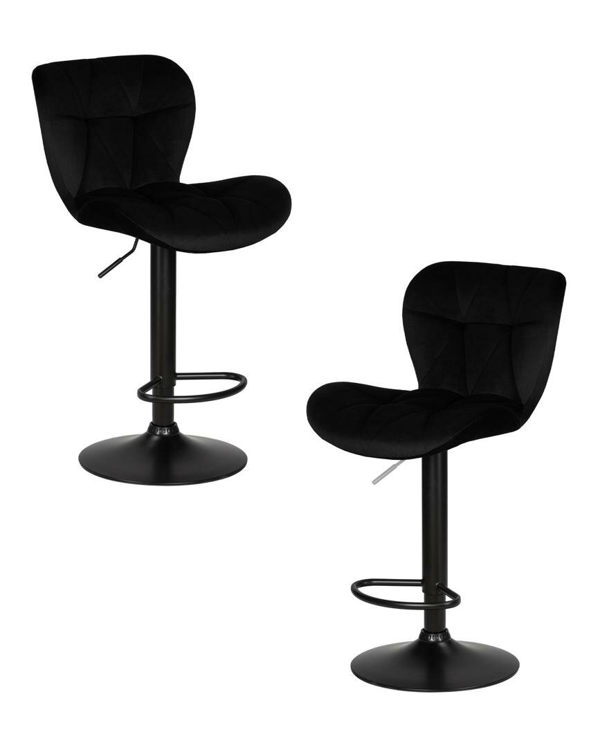 Стул барный DOBRIN Набор 2 шт Стул барный DOBRIN BARNY BLACK, черный велюр (MJ9-101) арт. LM-5022-N_B-M_V-MJ9-101