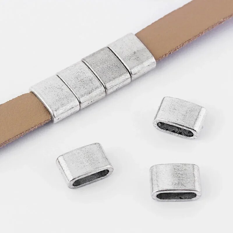Слайдеры для кожи серебряного цвета Antique Silver, 30 шт