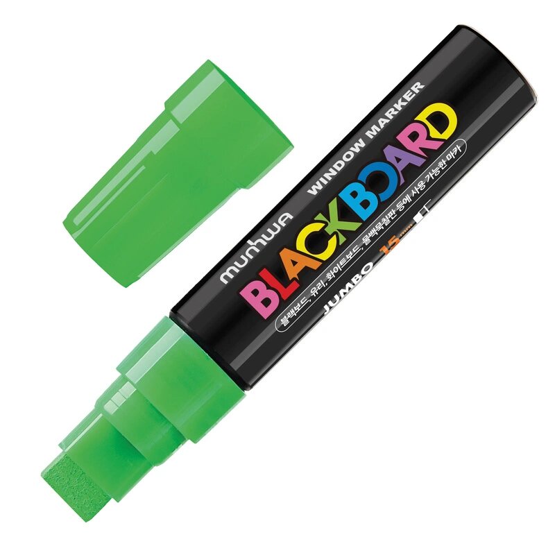 Маркер меловой MunHwa Black Board Jumbo 15мм зеленый, водн. основа JBM15-04