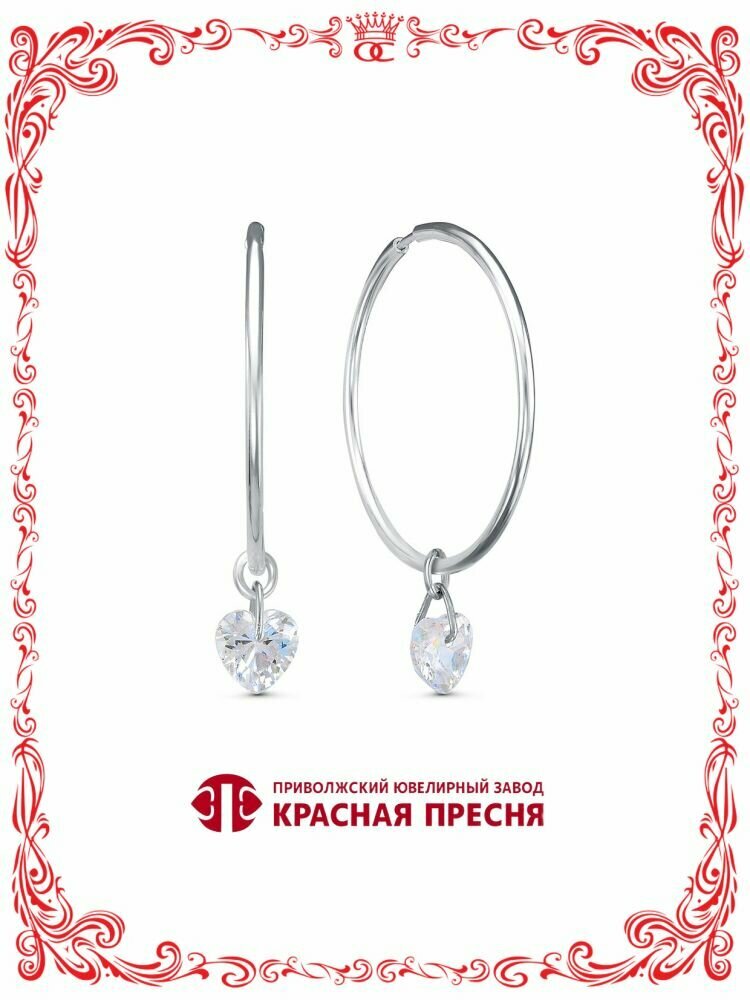 Серьги конго, фианит