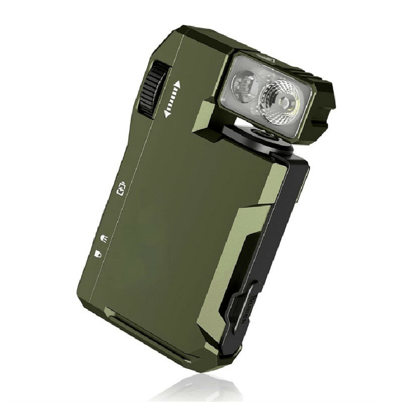 Карманный фонарь с аккумулятором и многофункциональным дизайном для ночных задач зеленый