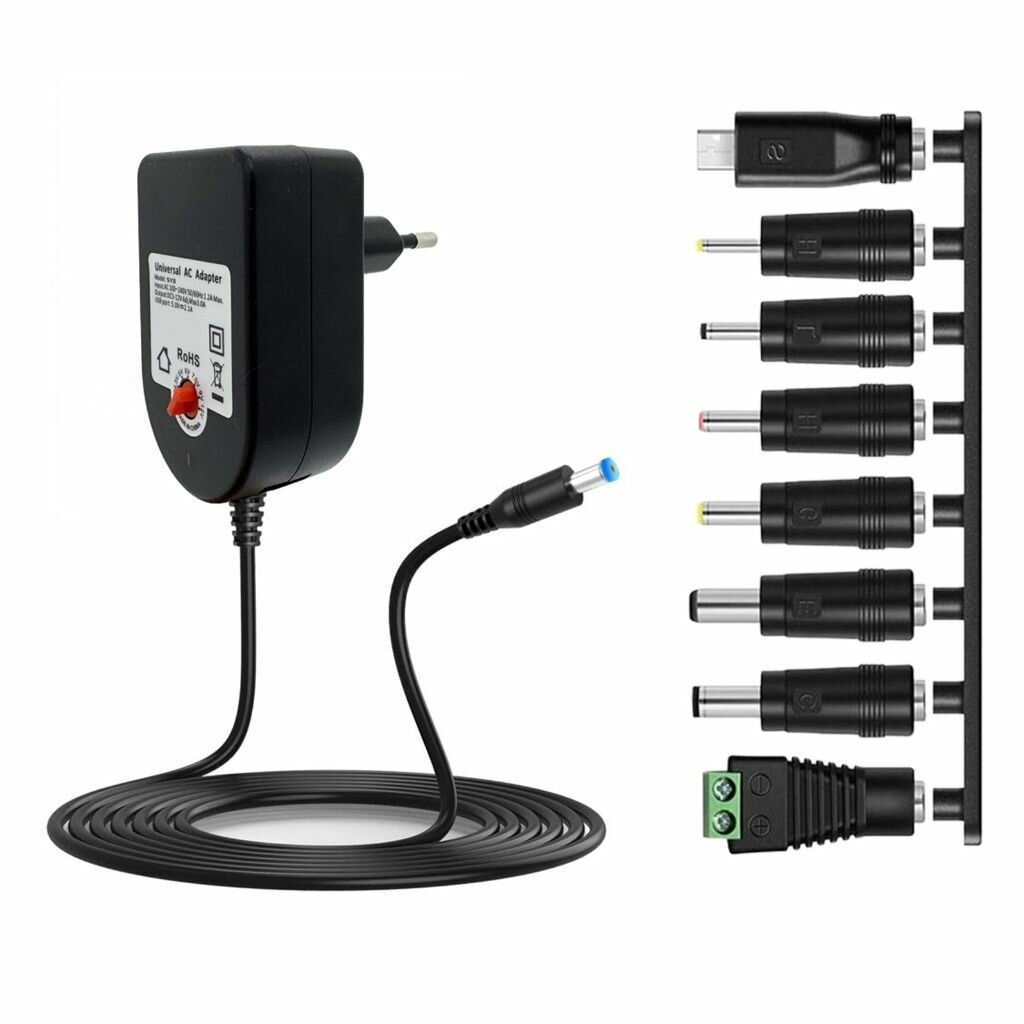 Блок питания 36Вт с регулировкой 3-12В и 8 адаптерами