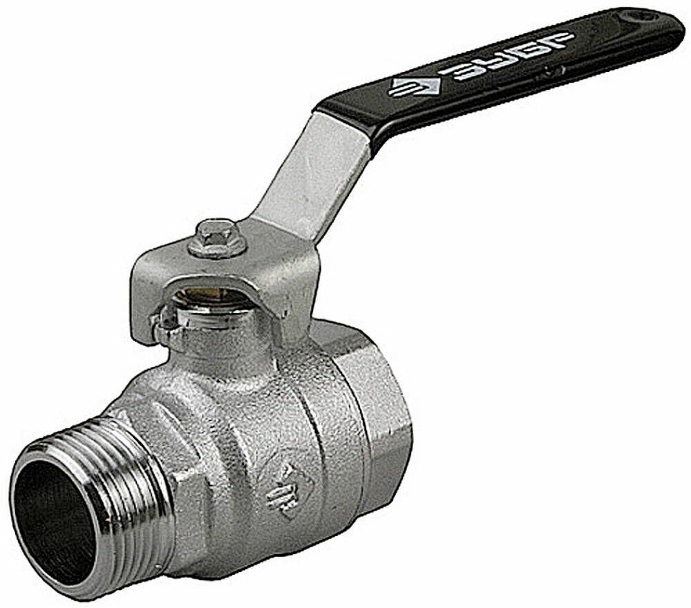 Шаровой кран ЗУБР, d 1/2", ручка-рычаг 4-51321-C-1/2