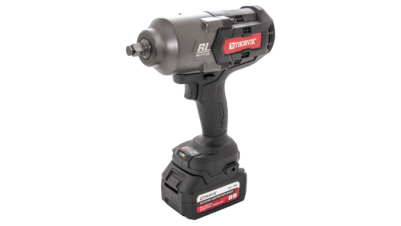 Гайковерт ударный Thorvik аккумуляторный 1/2 21В 1700 Нм, в кейсе