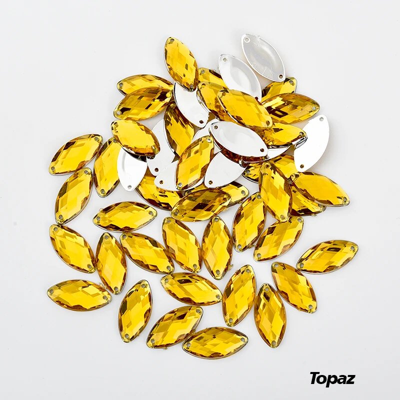 Стразы конского глаза Topaz 9x18мм, 50шт