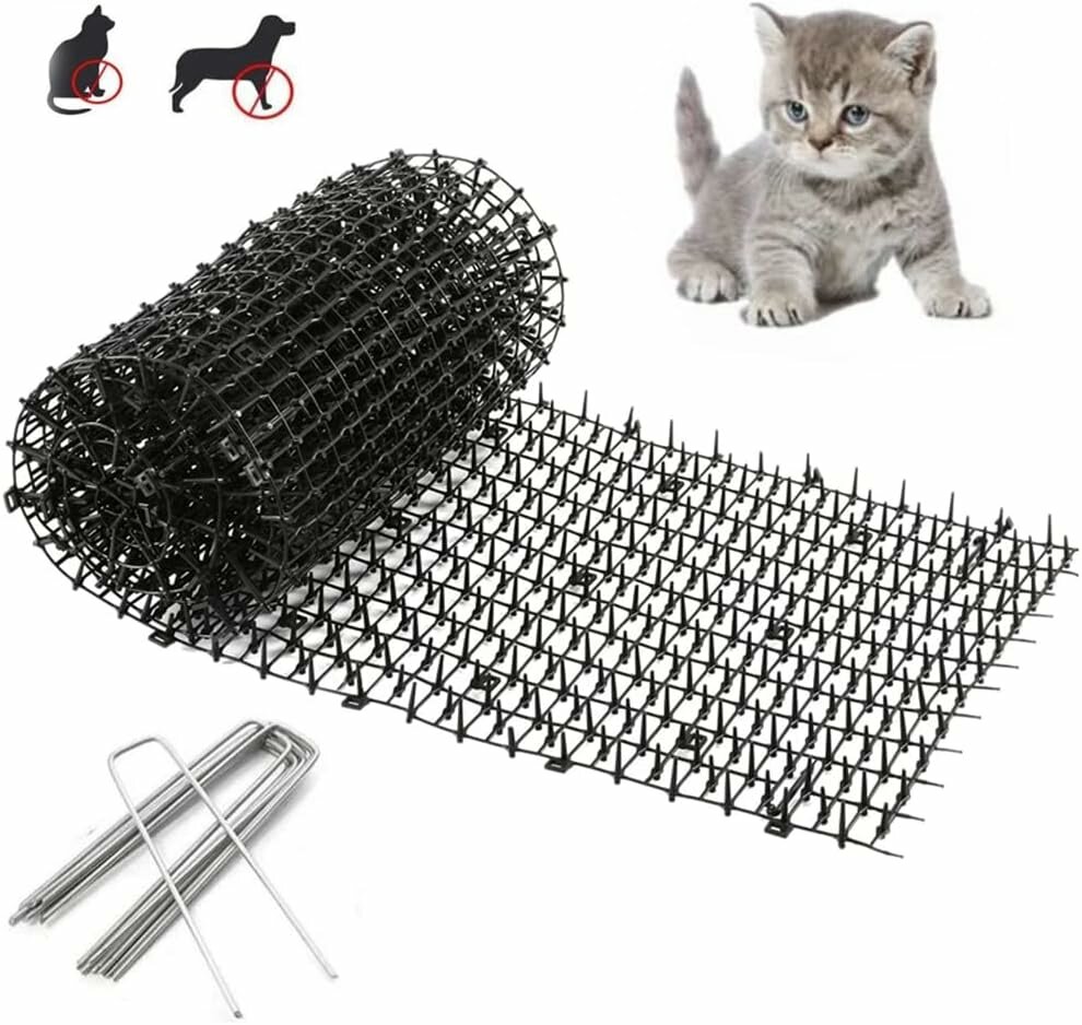 Anti-Chat с пуантами, Пуанты Anti-Chat Scat Tapis, Tapis de Dissuasion Répulsif pour Chat Chien Animal, с 8 Ancrages au Sol, pour Jardin, Clotures, Canapé-Protège Les Plantes 200×30 см