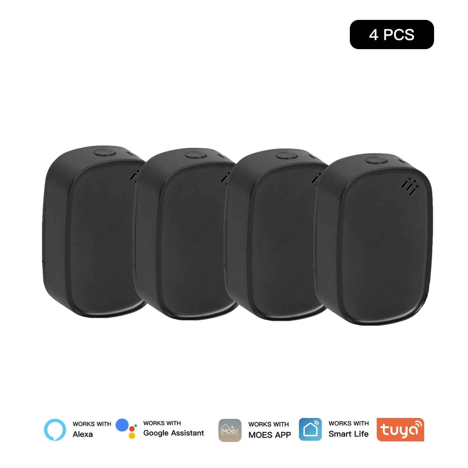 MOES Tuya Zigbee датчик температуры и влажности ZSS-S01-TH, 4 PCS Black