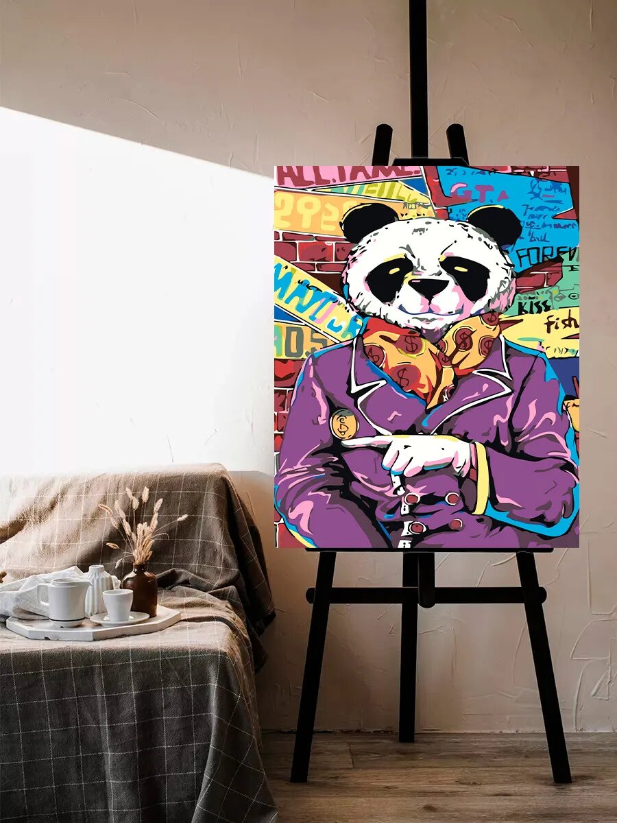 Картина по номерам Панда Животное Иллюстрация